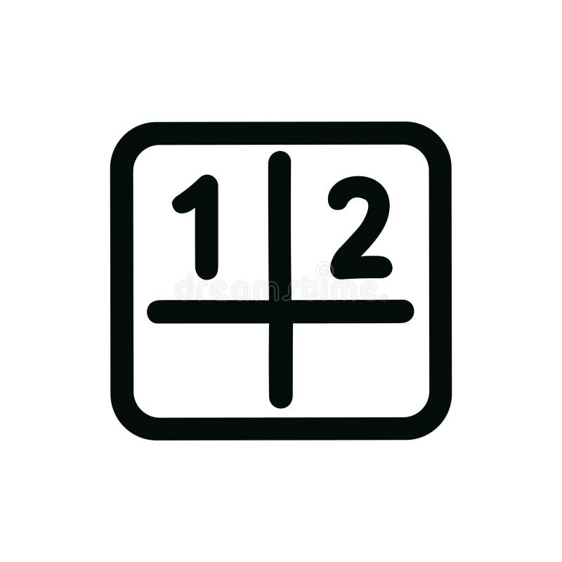 Minimalist Outline Numbered Grid Table Simple Icon Stock Illustration ...