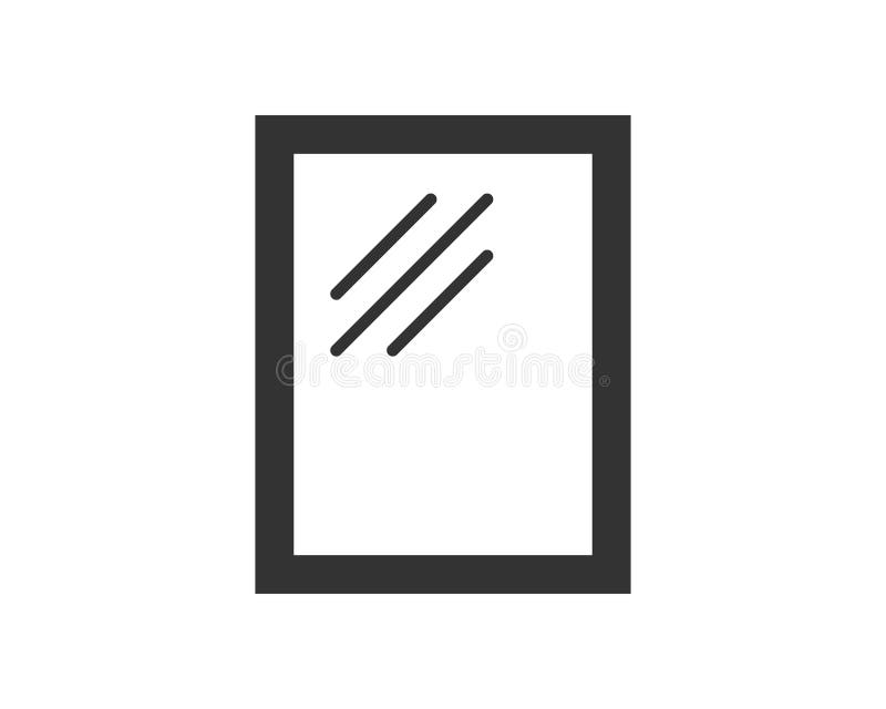 Clean Minimalist Icon of a Reflective Mirror with a Simple, Modern ...