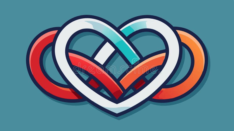 A Clean. Minimalist Illustration of Two Hearts Intertwined Stock Vector ...