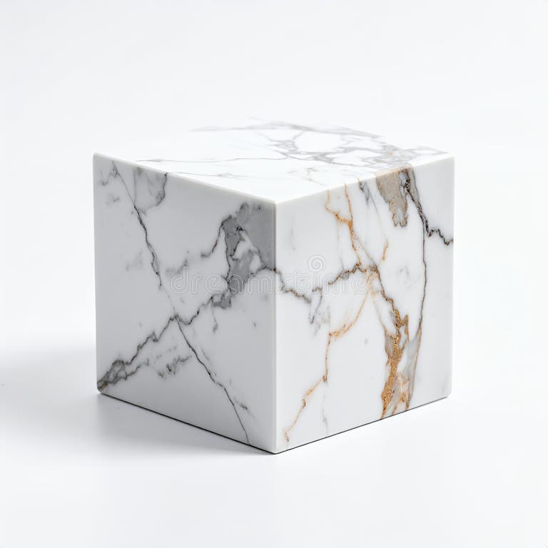 Marble Cube Showing Elegant Veining for Decorative Product Display on ...