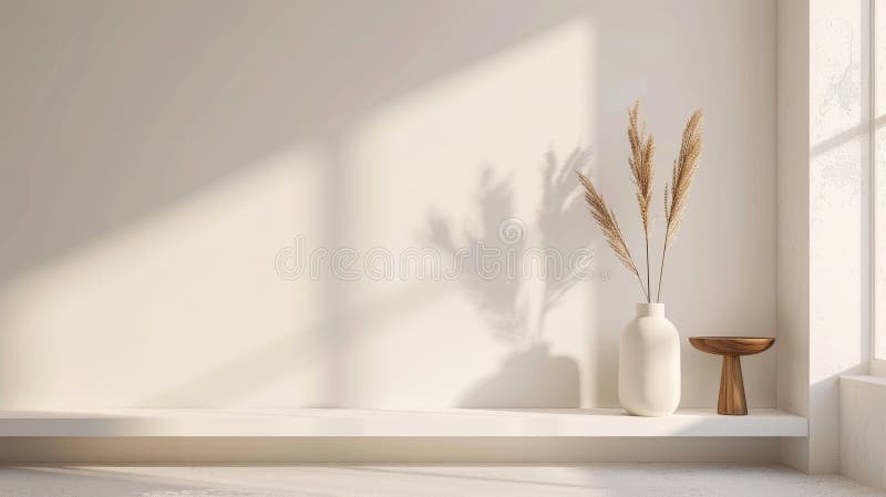 Clean and Minimalist Mockup Setup with a Neutral White Backdrop. Stock ...