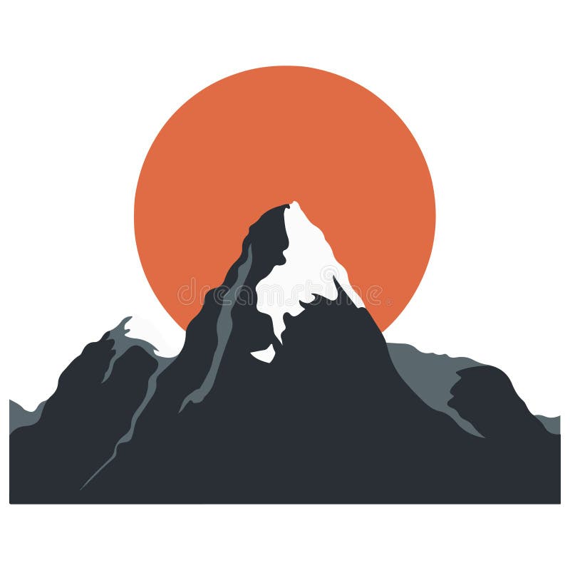 Clean and Minimalist Mountain Peak Vector Illustration Stock Vector ...