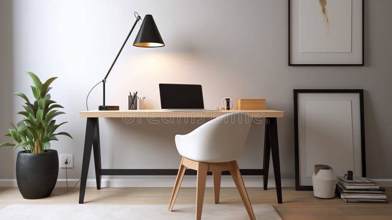 Clean and Minimalist Office Desk, Modern Professional Workspace ...