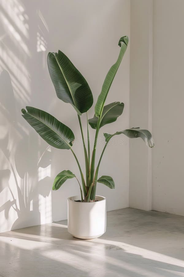 Clean Minimalist Plant Design Stock Illustration - Illustration of wall ...