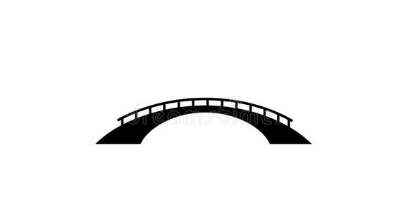 Stylized Bridge Shape with Simple Abstract Design, Isolated on White ...