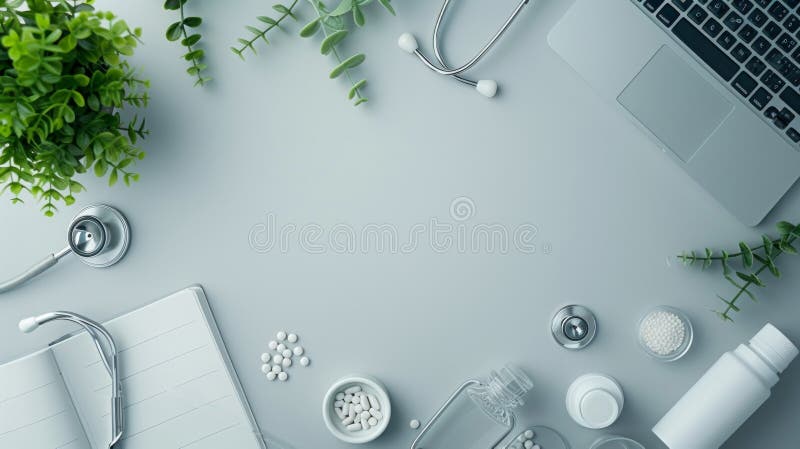 Clean and Minimalist Setting Featuring Abstract Medical Research ...
