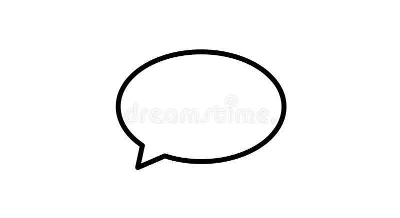 Simple Speech Bubble Outline Ready for Text, Isolated on White ...