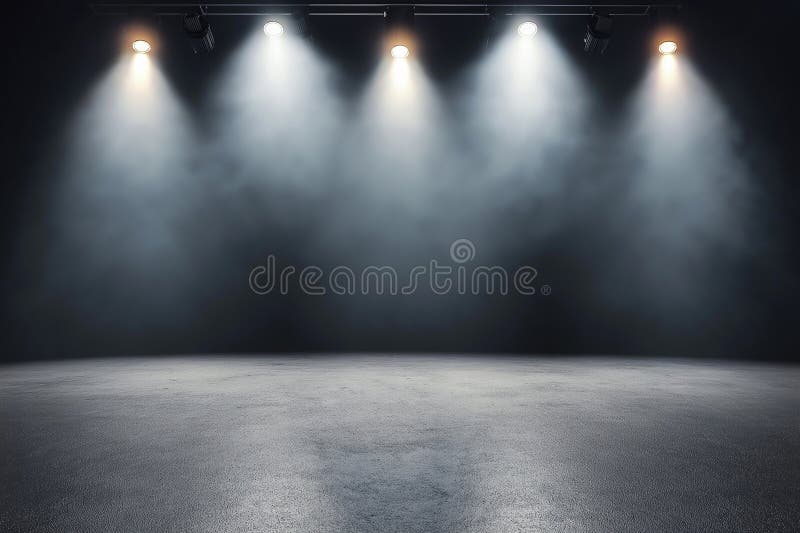 A Clean and Minimalist Stage Setup with Dramatic Overhead Lighting ...