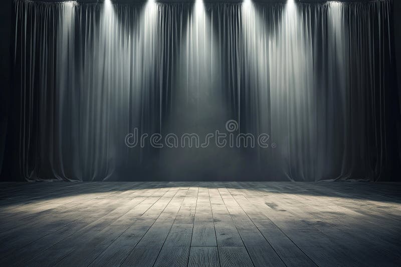 A Clean and Minimalist Stage Setup with Dramatic Overhead Lighting ...