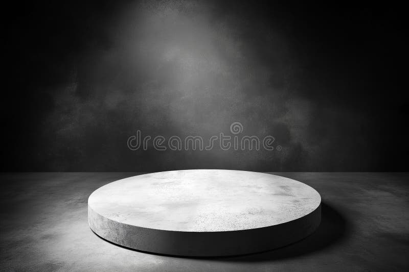 A Clean and Minimalist Stage Setup with Dramatic Overhead Lighting ...