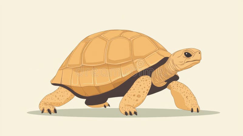 A Clean, Minimalist Turtle Illustration with a Simple Shell and Basic ...