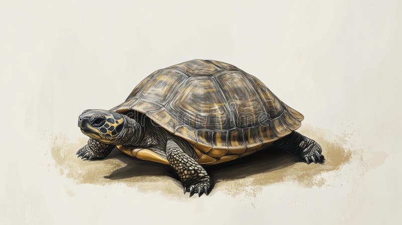 A Clean, Minimalist Turtle Illustration with a Simple Shell and Basic ...