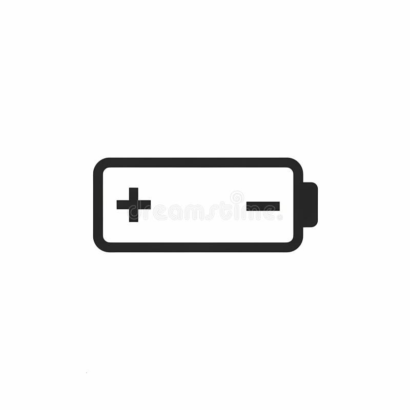Battery Icon: Simple Black and White Vector Illustration Stock ...