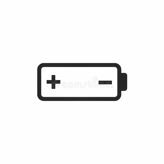 Battery Icon: Simple Black and White Vector Illustration Stock ...