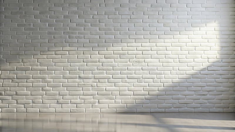 Clean Minimalist White Brick Wall Background with Sunlight. Generative ...