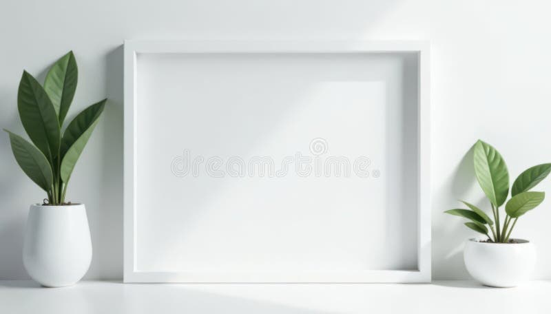 Clean Minimalist White Frame on White Background, Photography, Border ...