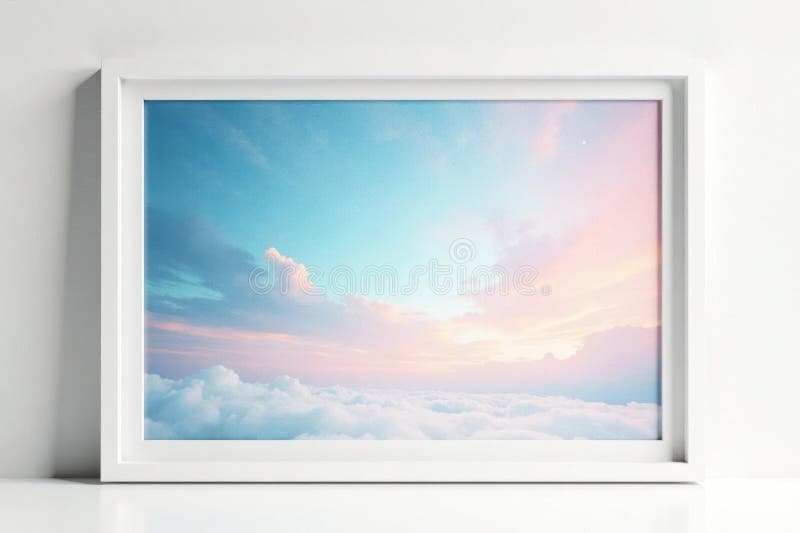 Clean Minimalist White Frame Border on White Backdrop, Digital ...