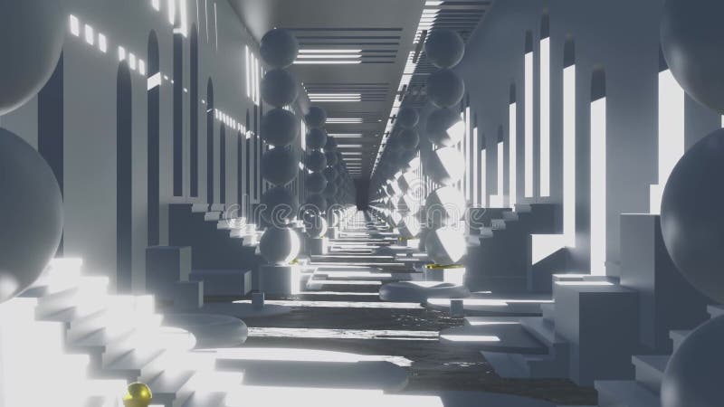 Minimalist White Geometric Corridor Stock Video - Video of architecture ...