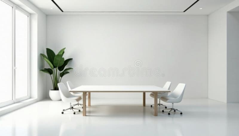 Clean, Minimalist White Interior Perfect Virtual Meeting Backdrop ...