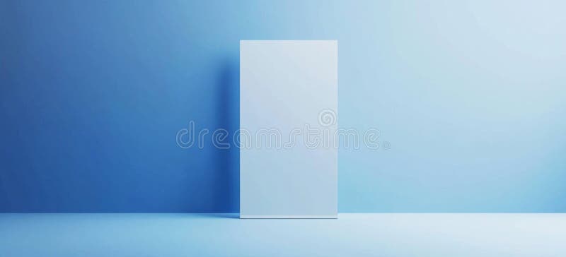 Clean Minimalist White Panel Blue Studio Background Mockup Display Wall ...