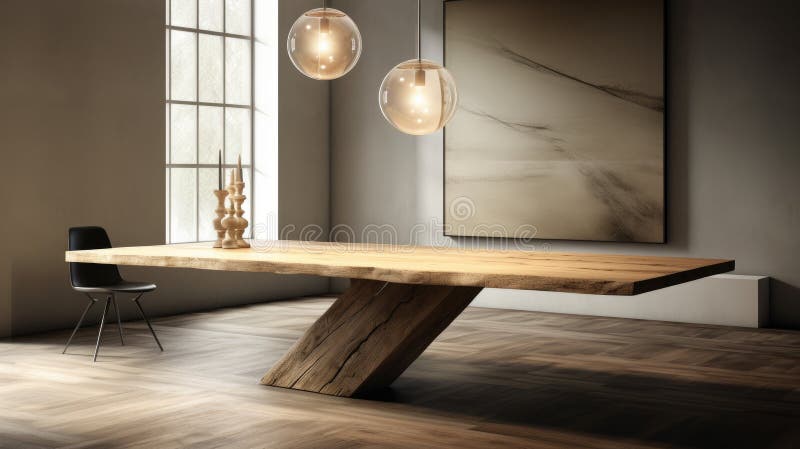 A Clean and Minimalist Wooden Dining Table, a Timeless Centerpiece. Ai ...