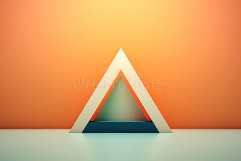 Clean and Minimalistic Background with a Centered Triangle, Conveying ...