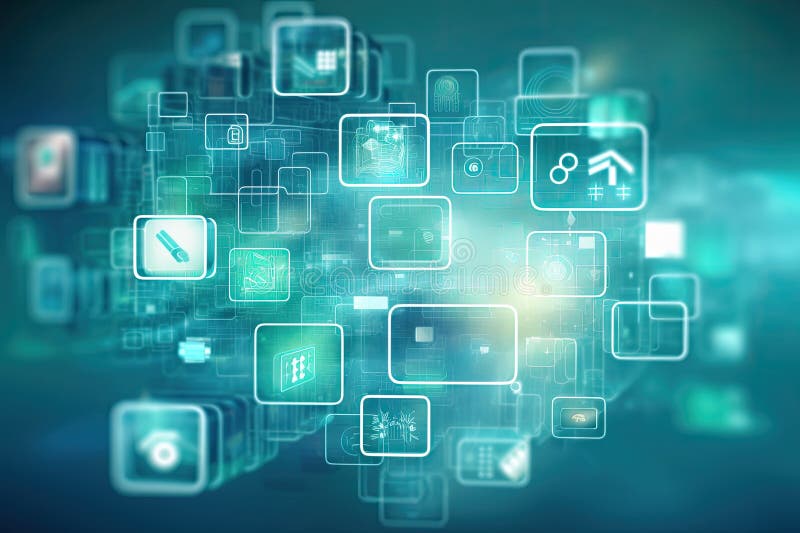 Clean and Minimalistic Background with Translucent Screens and Abstract ...