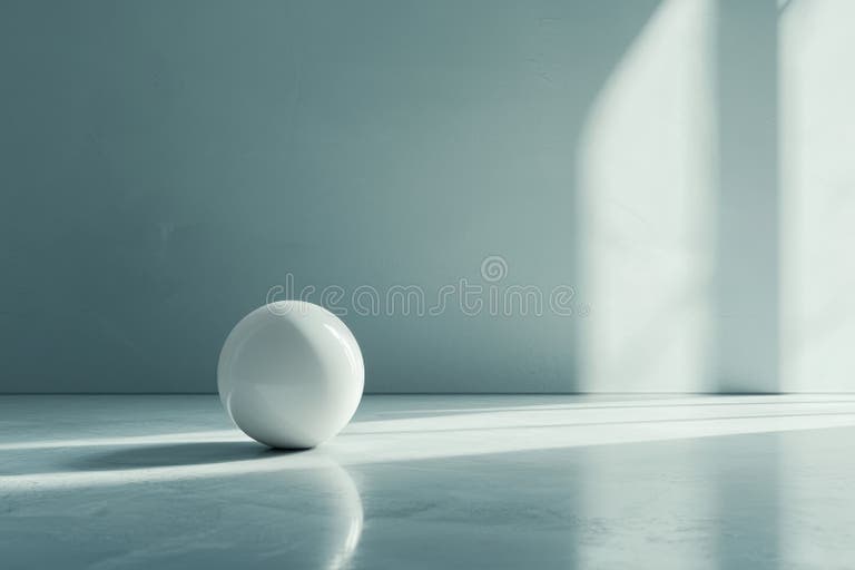 Clean Minimalistic Background with White Sphere and Soft Shadows in ...