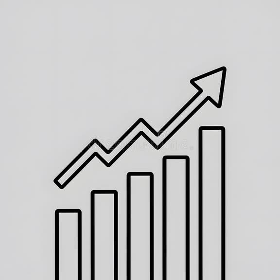 Clean and Minimalistic Chart with Zigzag Line and Vertical Bars on ...