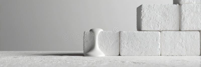 Clean Minimalistic Composition Featuring Foam Bricks and Sealant on a ...