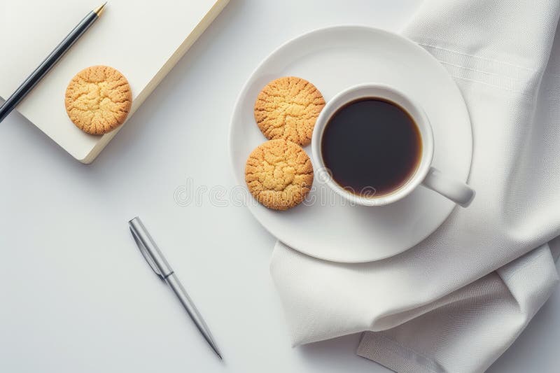 A Clean and Minimalistic Top-down Photograph of a Breakfast Setup ...