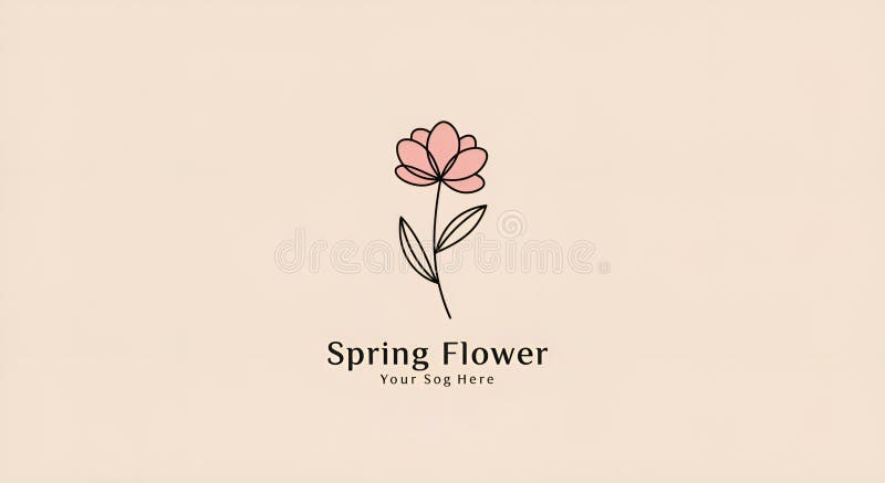 Clean, Minimalistic Vector Logo Featuring a Single Delicate Spring ...