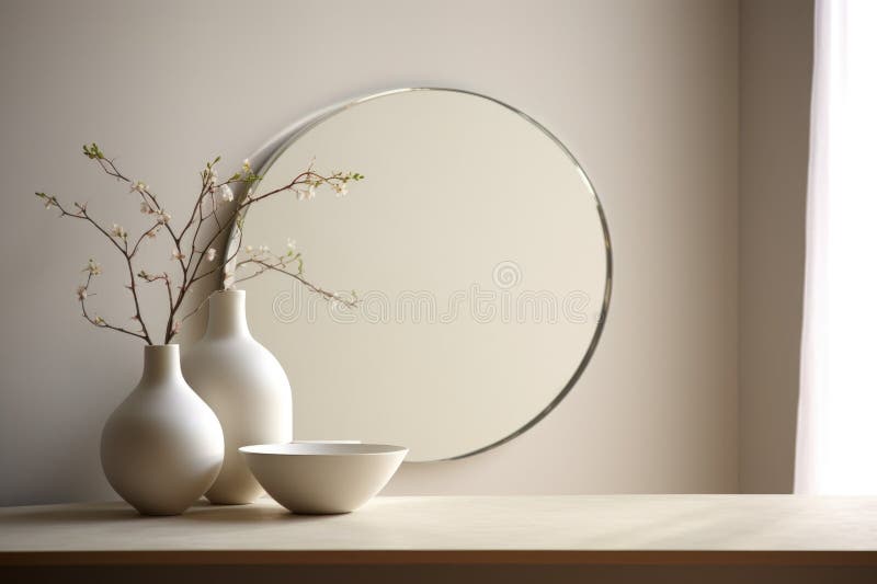 A Clean Mirror Reflecting a Simple Scene Stock Photo - Image of clarity ...
