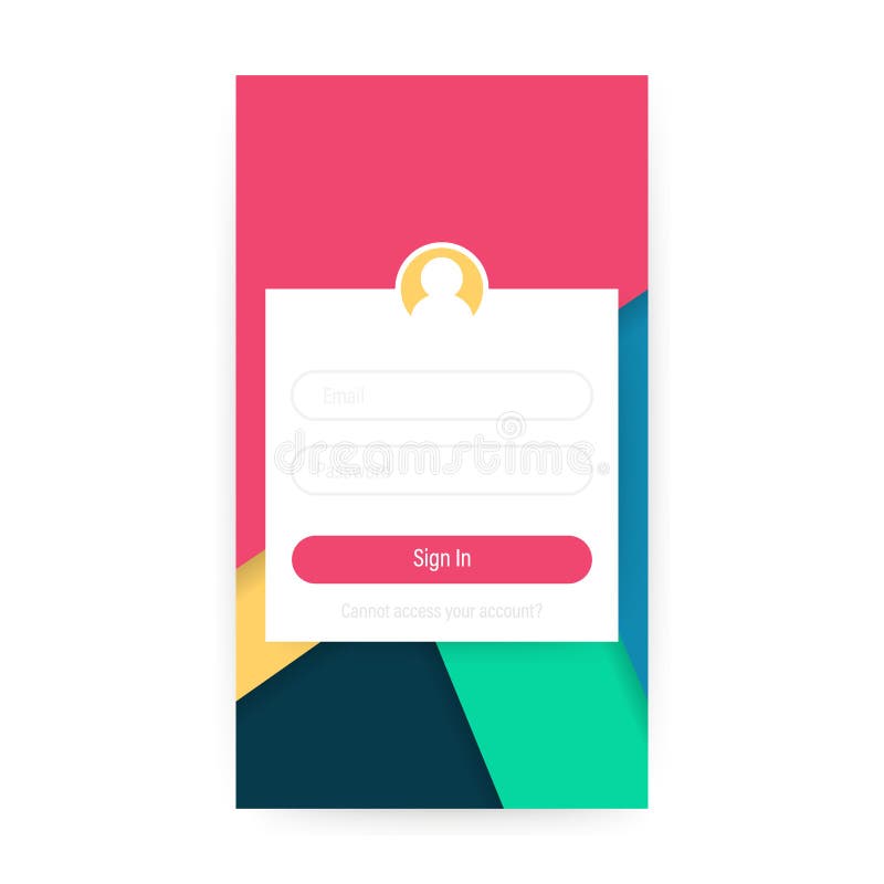 UI Concept, Login and Sign in Form Page for Mobile App. Realistic ...