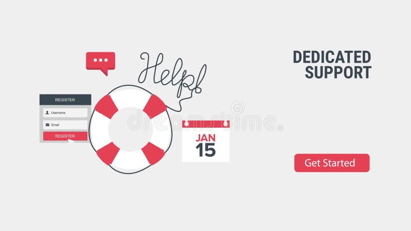 Clean Modern Animation Business Infographic Dedicated Support Stock ...