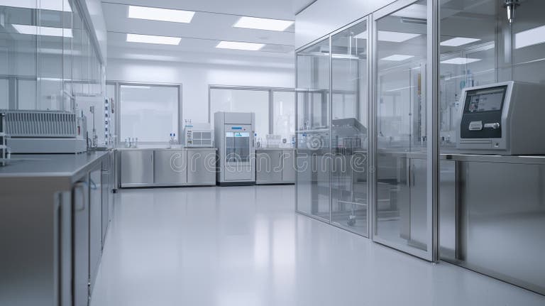 Clean and Modern Biotech Laboratory Interior with Advanced Equipment ...