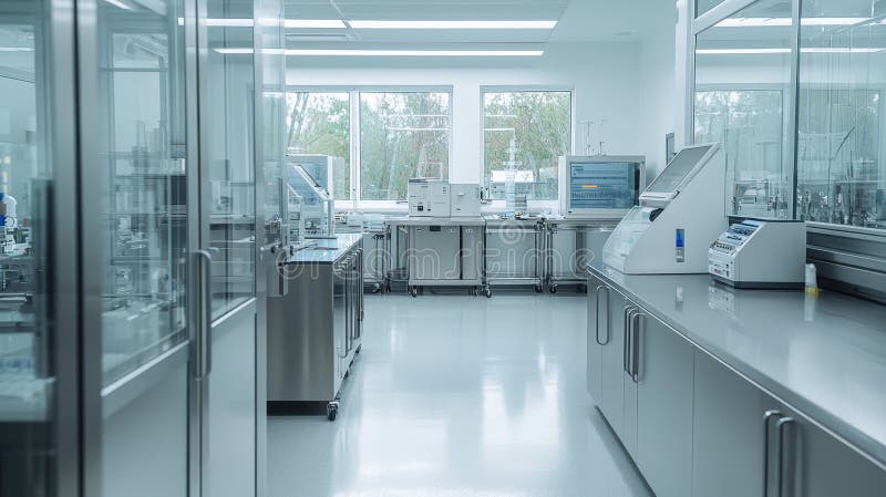 Clean and Modern Biotech Laboratory Interior with Equipment and Natural ...