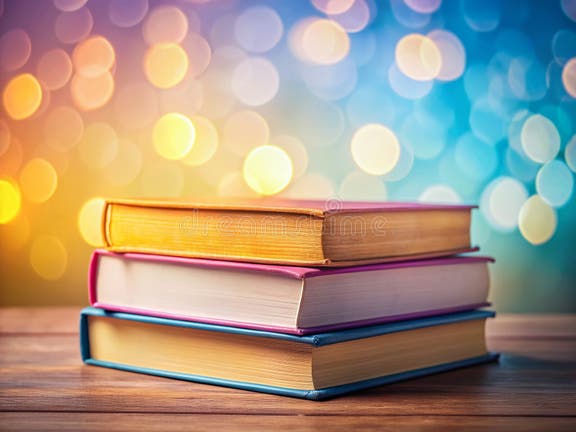 Clean Modern Book Stack Mockup Versatile Design Template with a Blurred ...