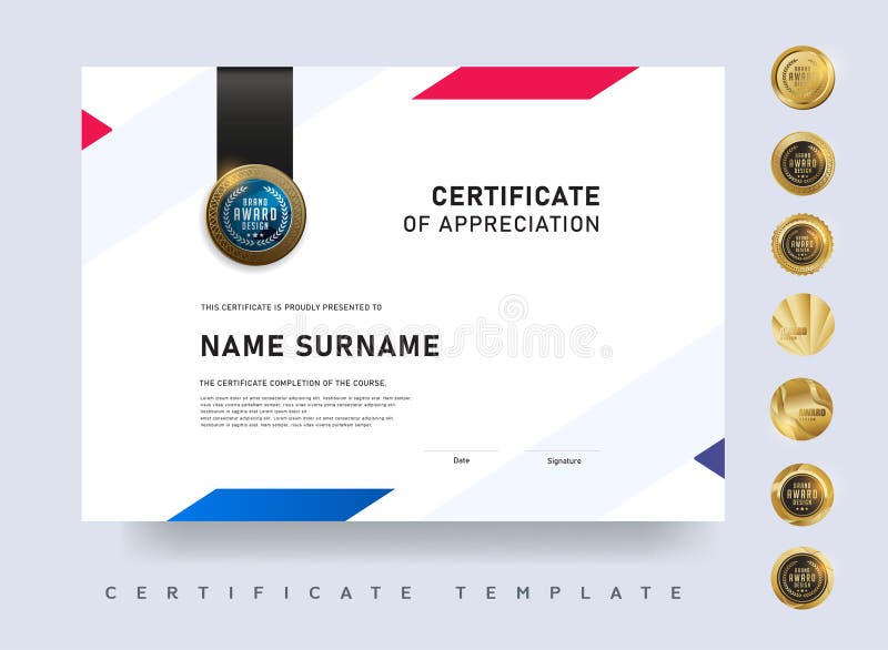 Modern Blue Certificate Background Template Stock Illustrations – 22,390 Modern Blue Certificate ...