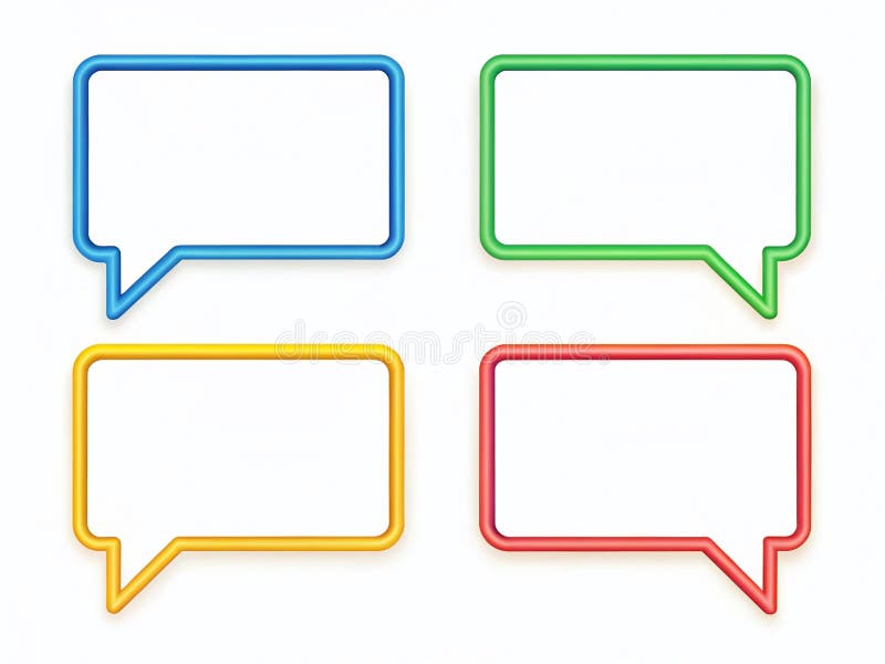 Clean Modern Comic Strip Chat Bubbles Editable Vector Outlines Perfect ...