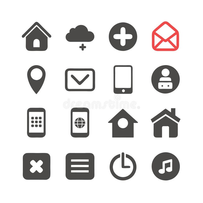 Clean and Modern Communication Icon Set on White Background Stock Photo ...