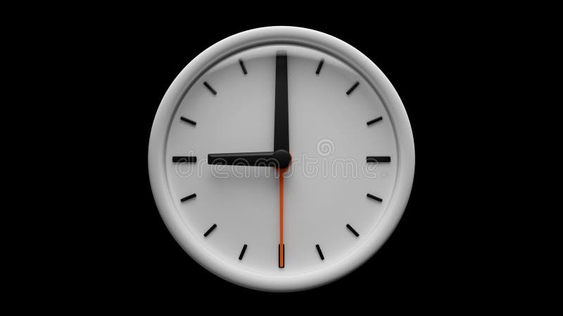 Modern 3D Analog Black and White Wall Clock Running Loop with Alpha ...