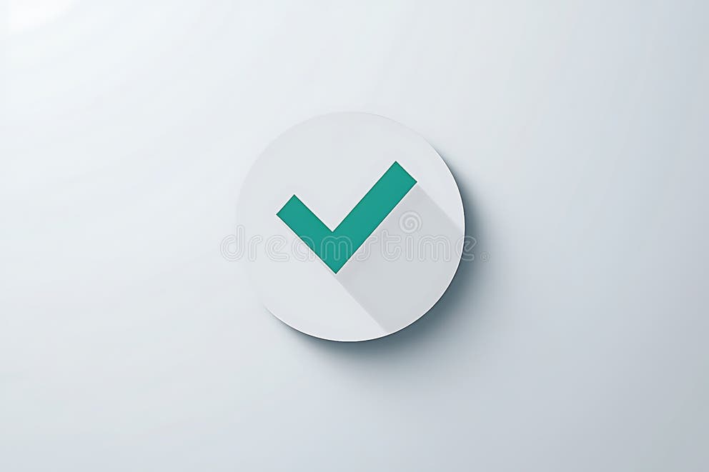 Minimalist Teal Checkmark Icon in Circle, Approved, Confirmation ...