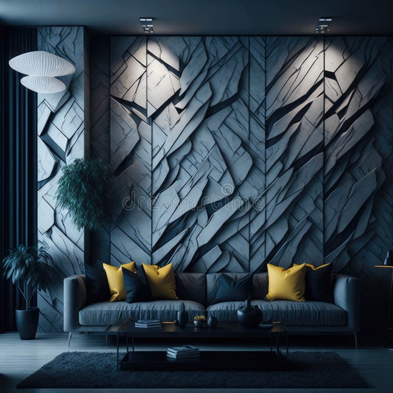 Clean Modern Design Interior of Living Room, Cozy Sofa in Front of ...