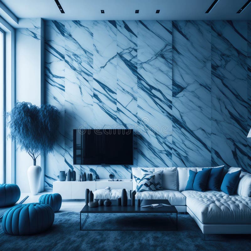 Clean Modern Design Interior of Living Room, Cozy Sofa in Front of ...