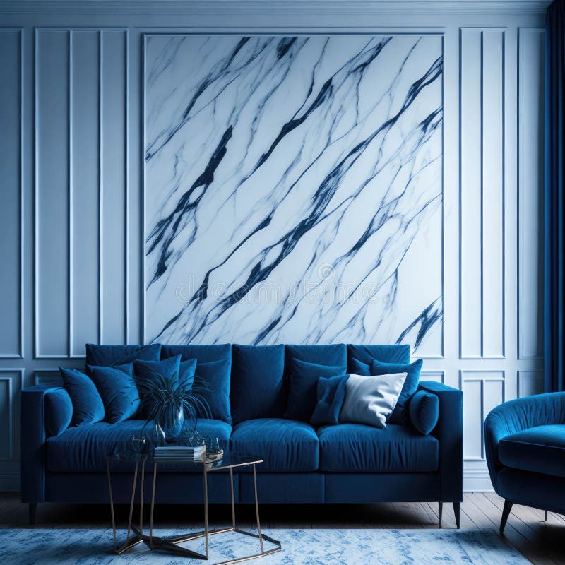 Clean Modern Design Interior of Living Room, Cozy Sofa in Front of ...