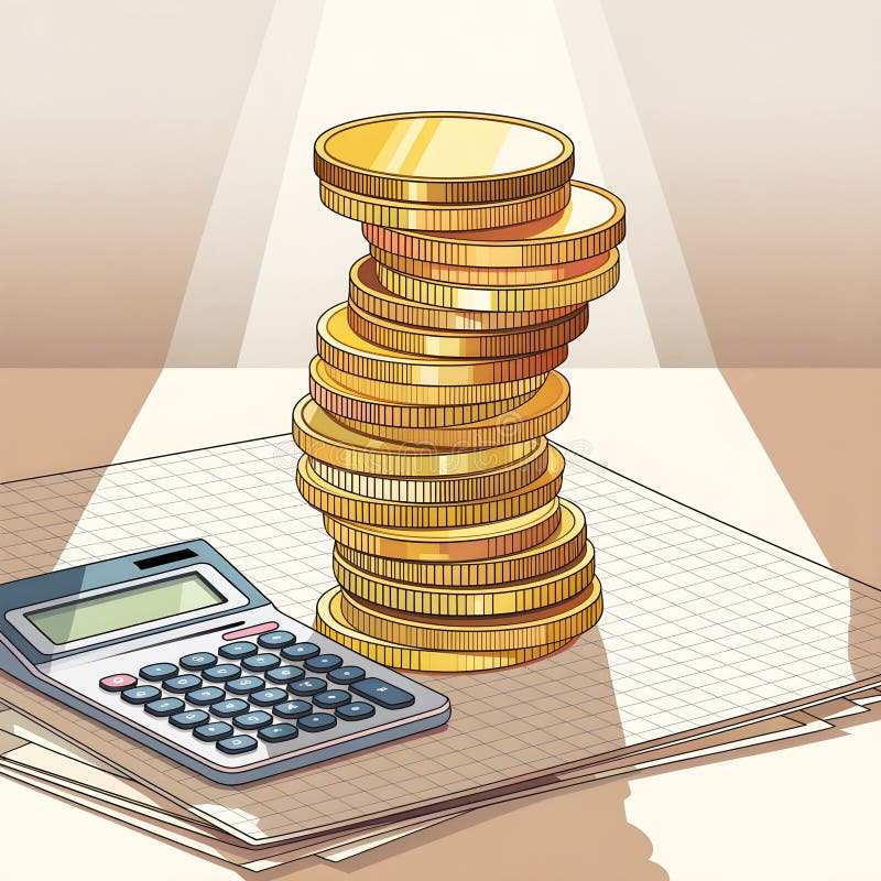 Stacking Finances stock illustration. Illustration of economics - 383562216