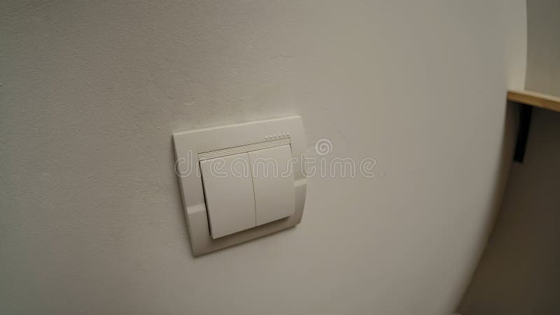 Modern White Double Electrical Wall Switch in Home Stock Photo - Image ...