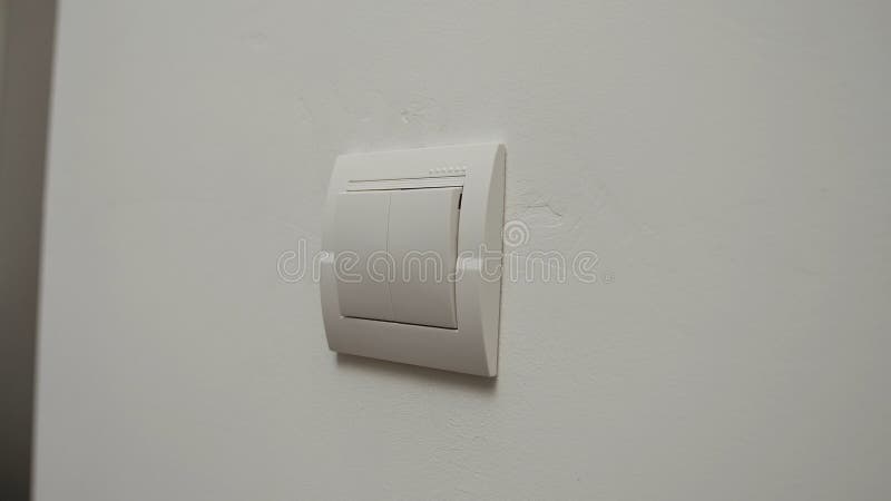 Modern White Double Electrical Wall Switch in Home Stock Image - Image ...