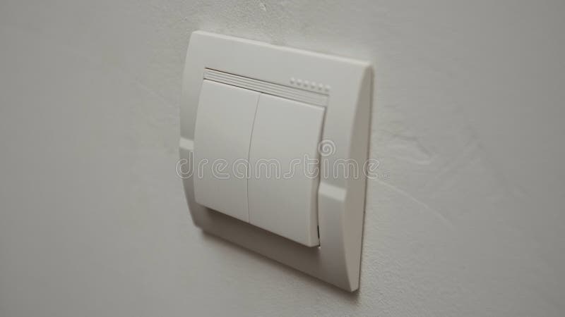 Modern White Double Electrical Wall Switch in Home Stock Image - Image ...